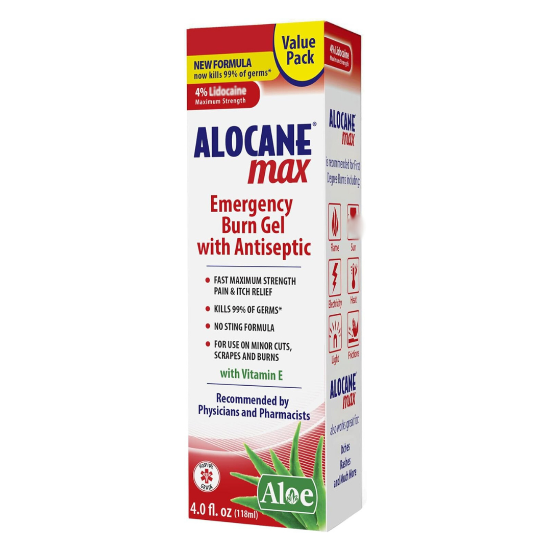 Alocane Maximum Strength Emergency Burn Gel with Vitamin E, 4 oz ...