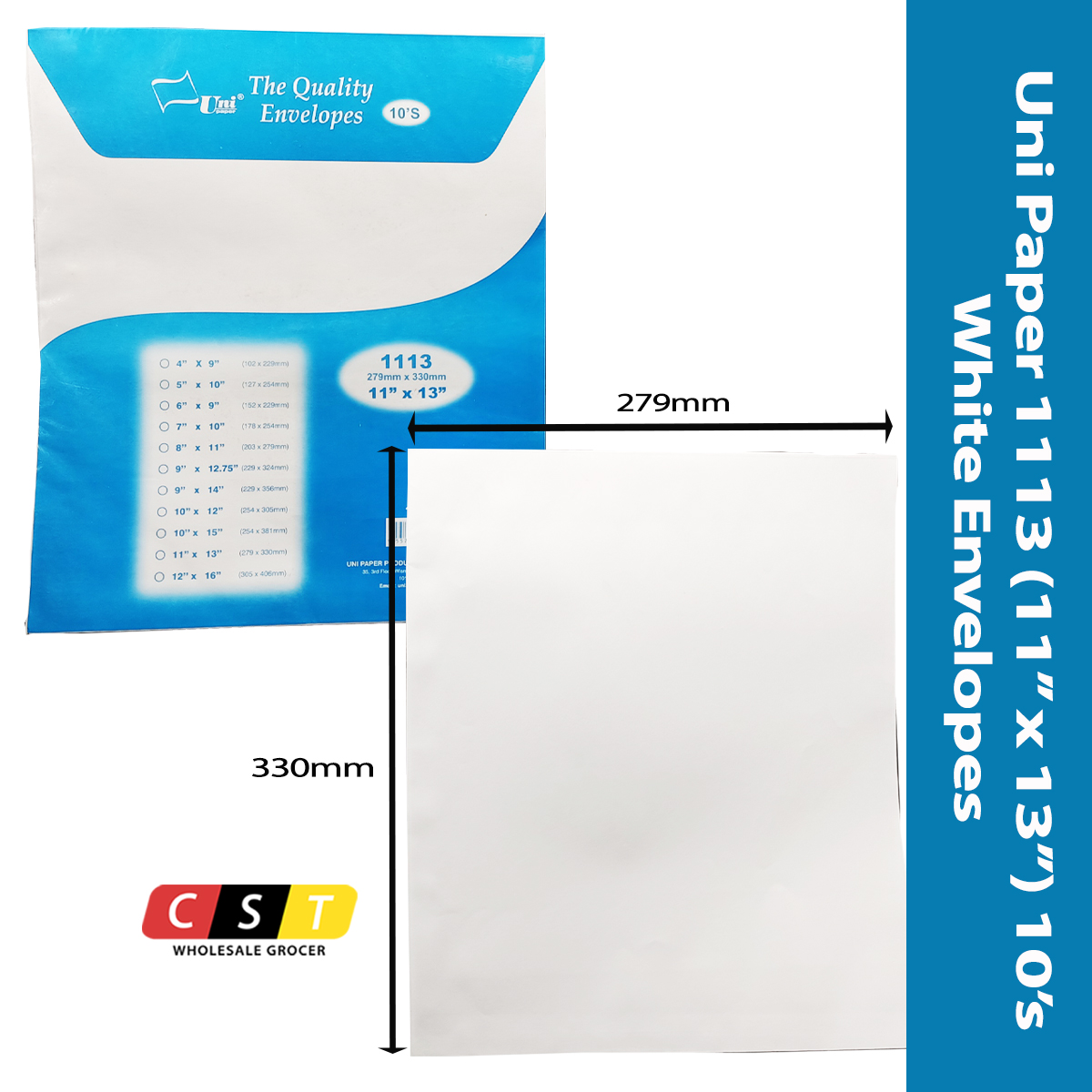 UNI PAPER 11x13 100g White Envelopes / Sampul Surat [1113] (10 Sheets ...