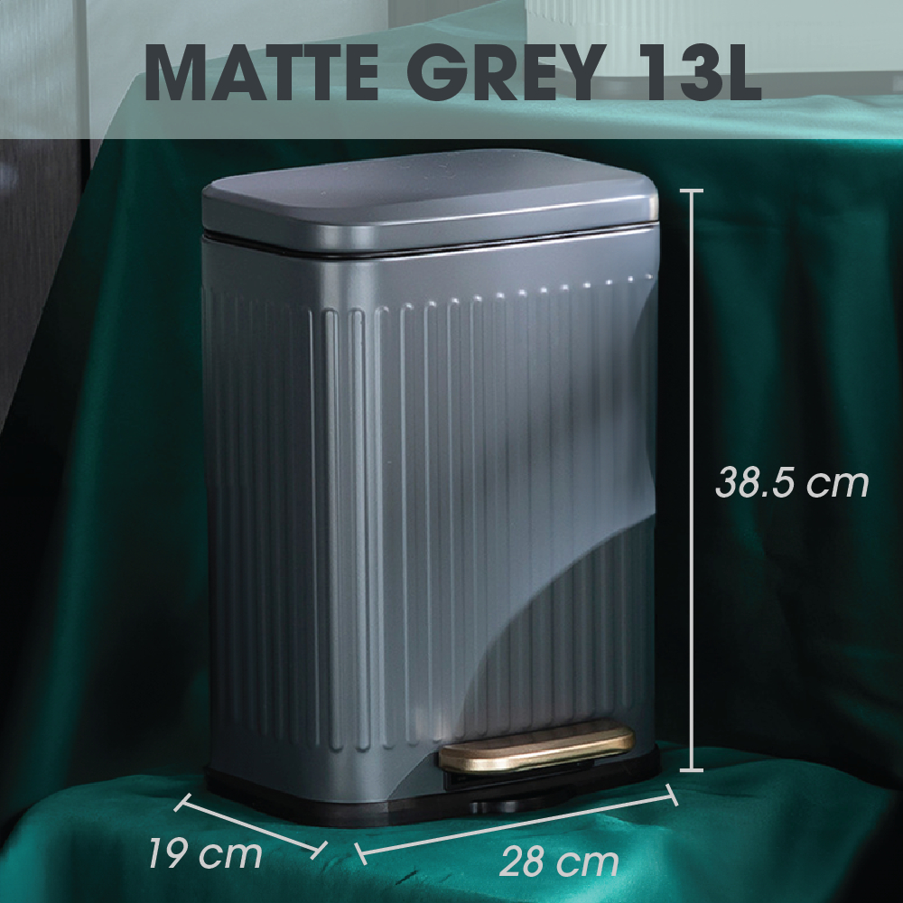 Dustbin Stainless Steel Rectangular Small Trash Silent Soft Close Trash ...