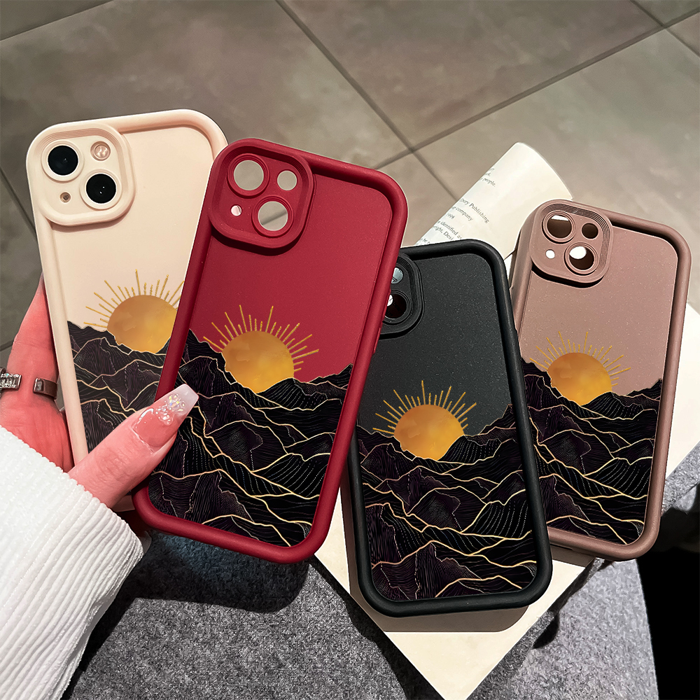 UCUC for Redmi 14C Xiaomi Poco C75 Back Cover Black Gold Mountain Soft ...