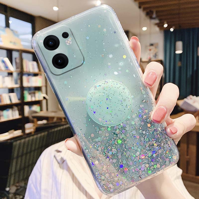 Phone cover OPPO Reno 13F Back case Glittering Soft Stars Moon Sequins ...