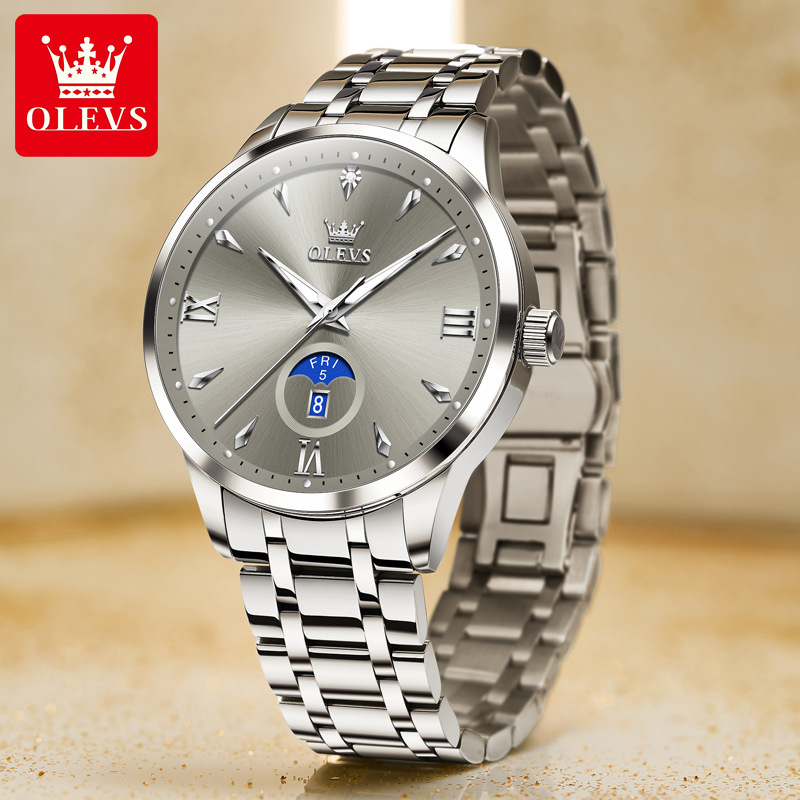 Oulishi Business Men's Simple Quartz Watch Waterproof Double Calendar ...