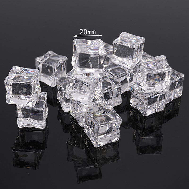 5pcs artificial ice cubes acrylic fake crystal wedding bar party beer ...