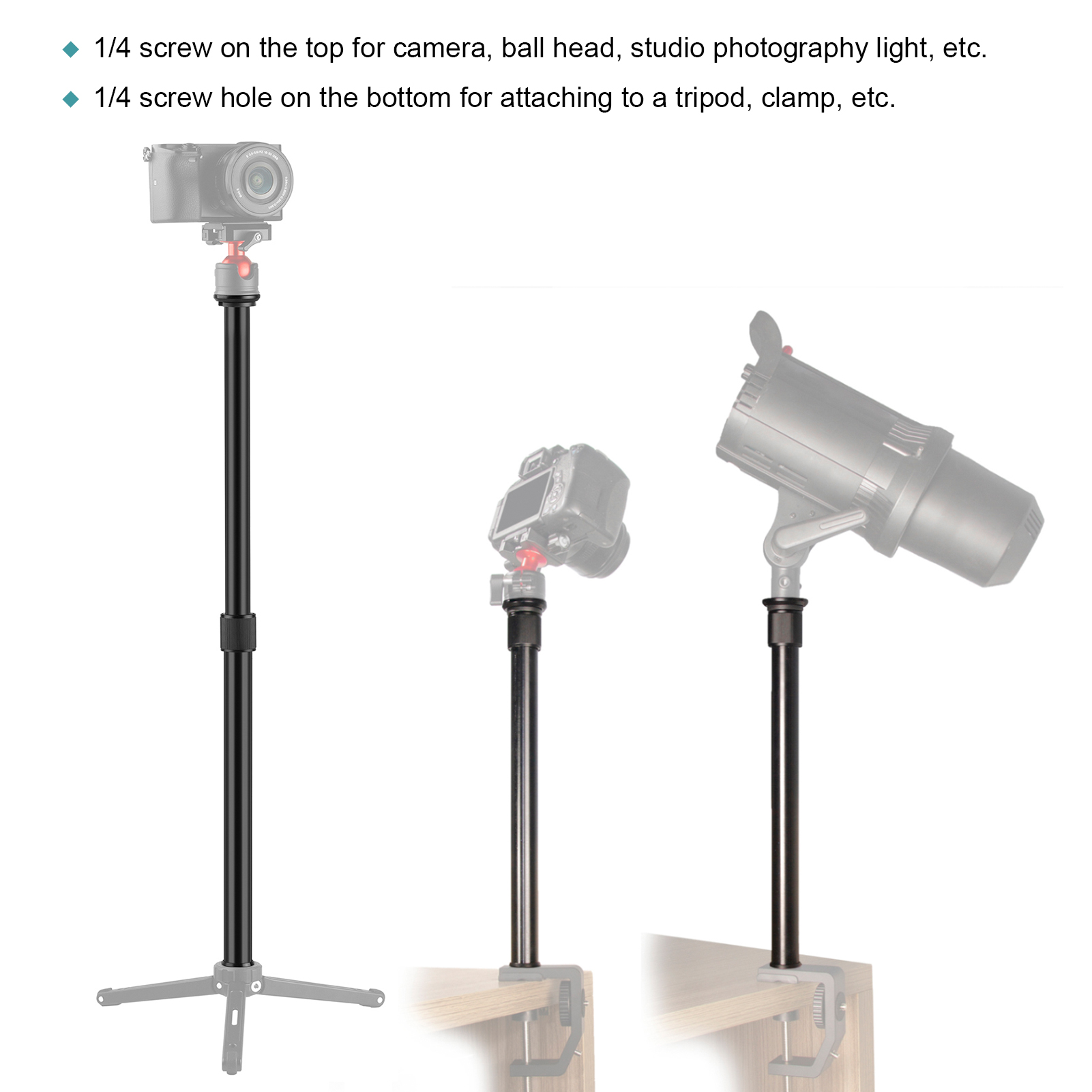 Andoer Huiop With 14 Inch Dsfen Rod Pole With Eryue Inch Screw ...