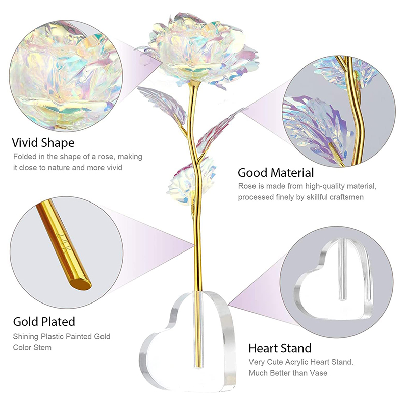 【CRTWO】ของขวัญสำหรับดอกไม้วันแม่,Galaxy Rose พร้อมกล่องของขวัญ,Rainbow ...