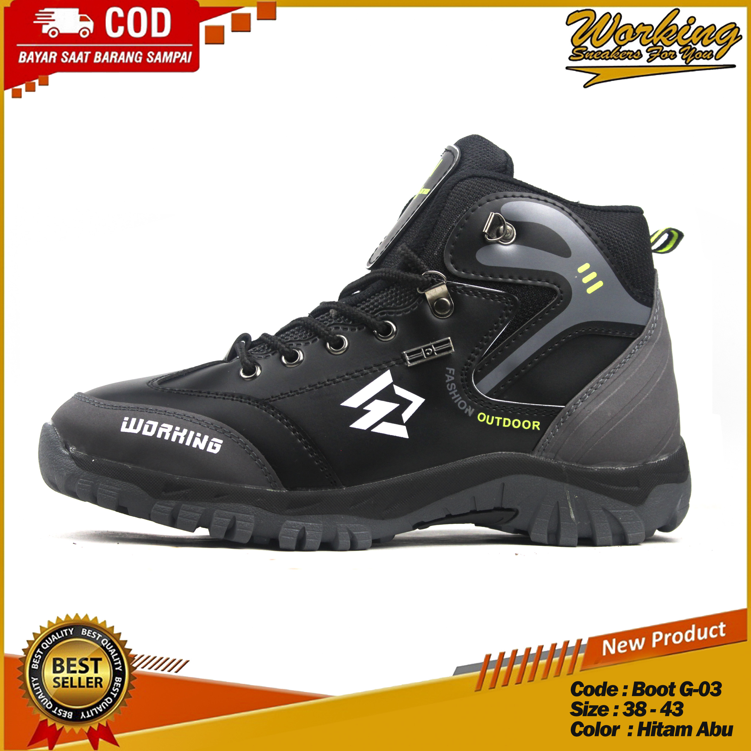 Unlimited - Sepatu Working Boot G-03 / Sepatu Hiking Pria / Sepatu ...