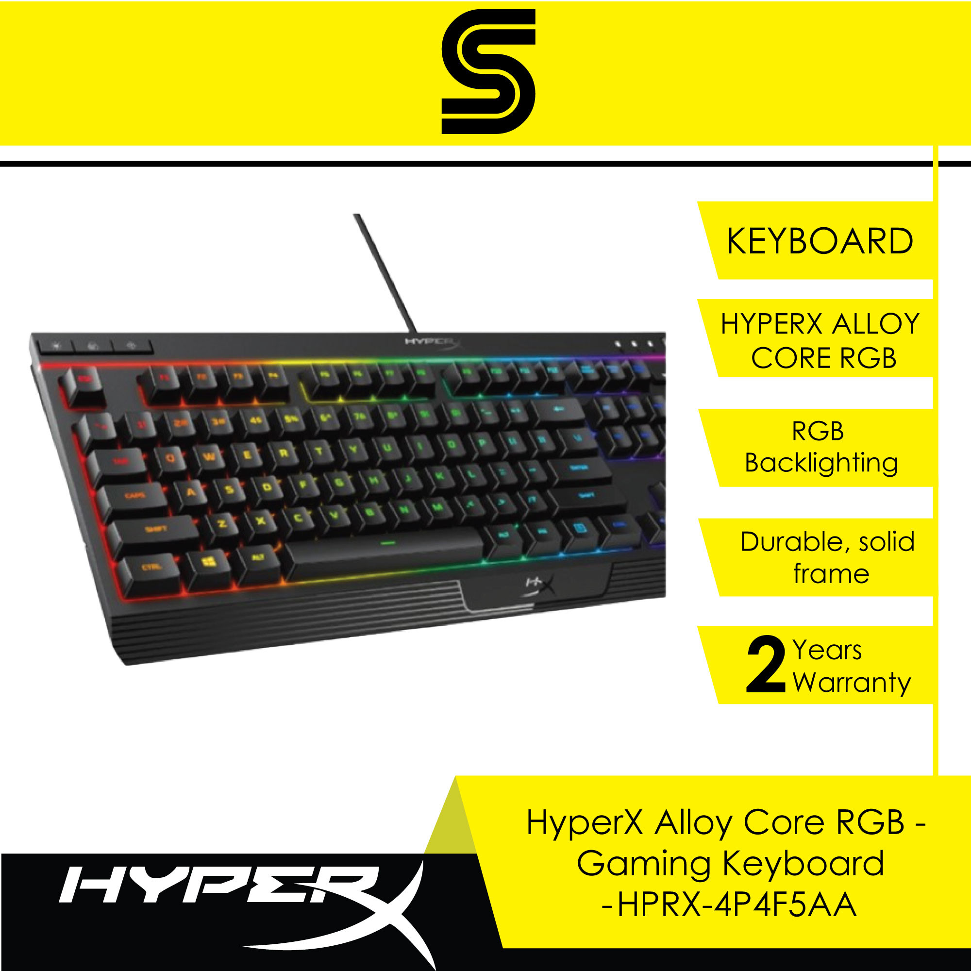 HyperX Alloy Core RGB Gaming Keyboard - 4P4F5AA | Lazada