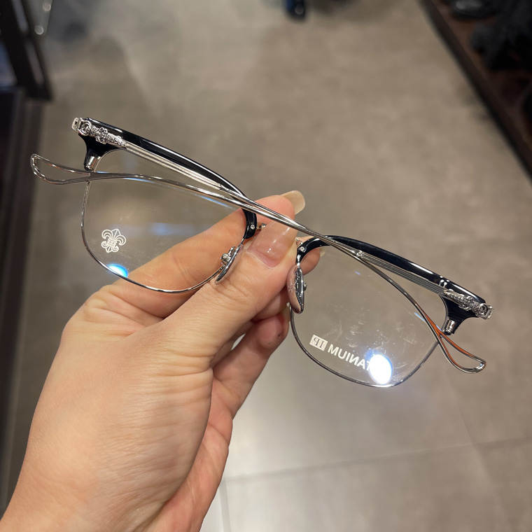 Eyeglasses Frames Pure Titanium Half Frame Eyebrow Frame Ultra ...