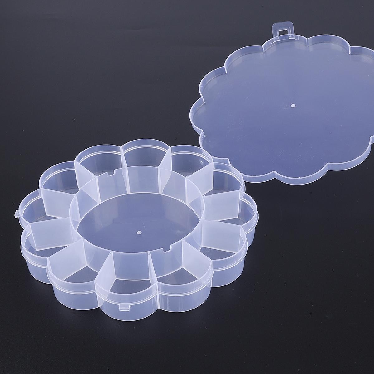 PVC Compartments Adjustable Practical Flower Storage Box Bead Ring Box Jewelry Presentation ...