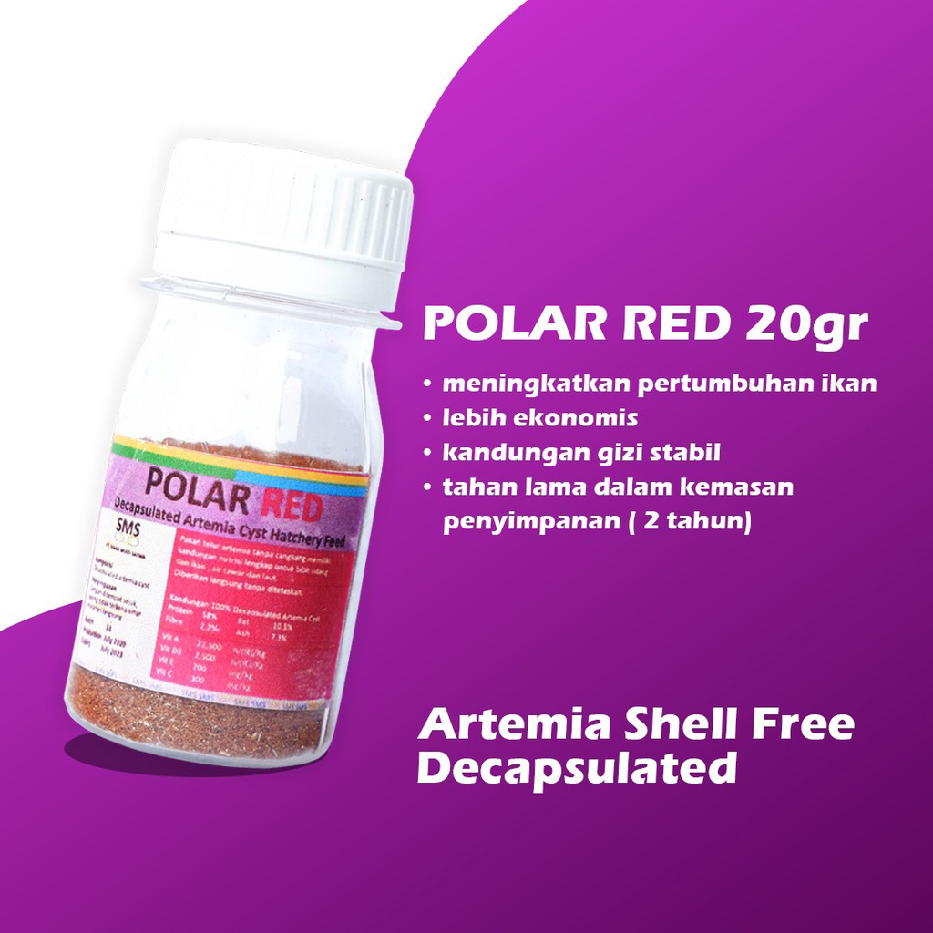 POLAR RED ARTEMIA INSTAN SHELL 20 GR / PAKAN BURAYAK CUPANG / PAKAN ...