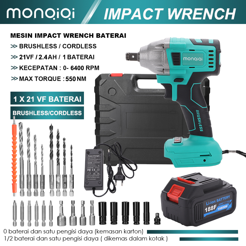 Brushless Impact Tool 98V Cordless Electric Impact Wrench Bor impek ...
