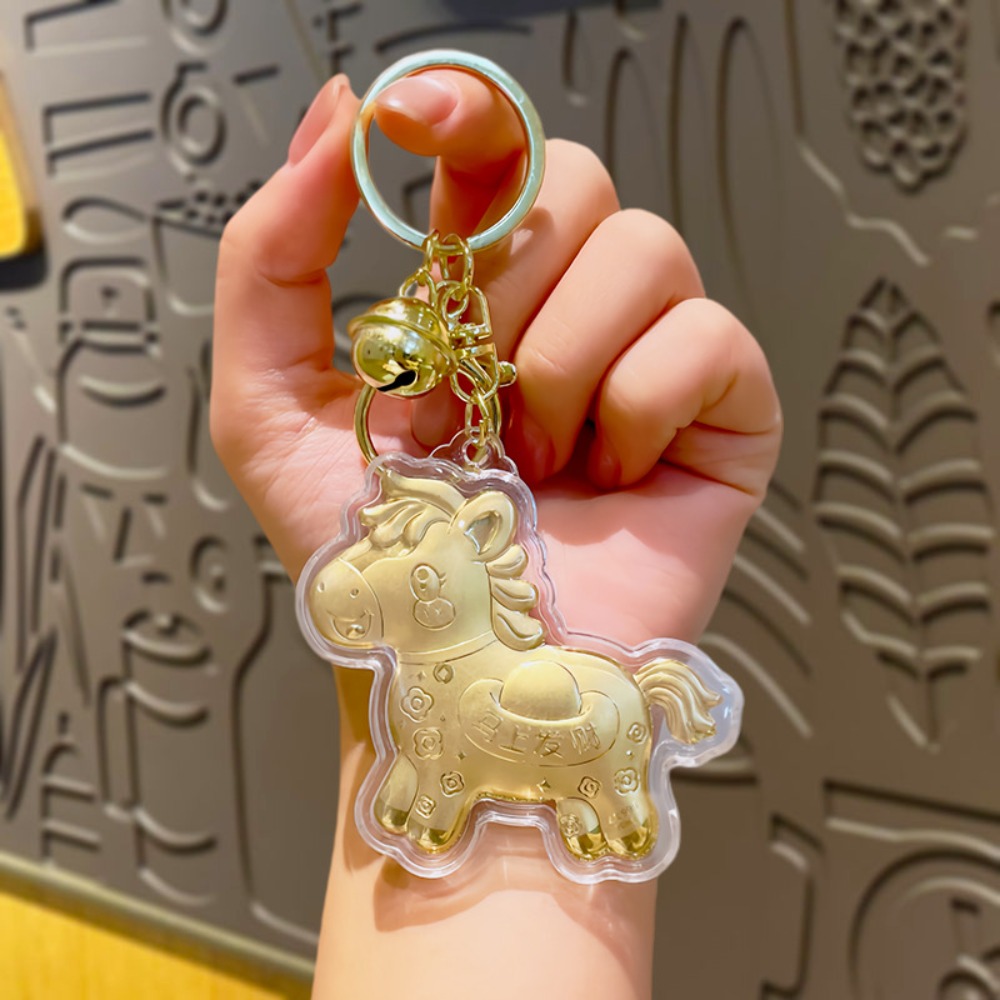 Party Favors Cartoon Design Horse Keychains Wealthy Pony Keychain Bell ...
