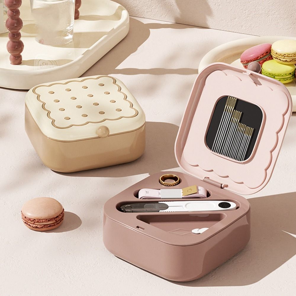 Durable Portable Mini Sewing Box Set Cookie Shape Partitioned Hand ...