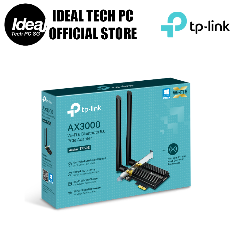 TP-LINK Archer TX50E AX3000 Wi-Fi 6 Bluetooth 5.0 PCIe Adapter | Lazada ...