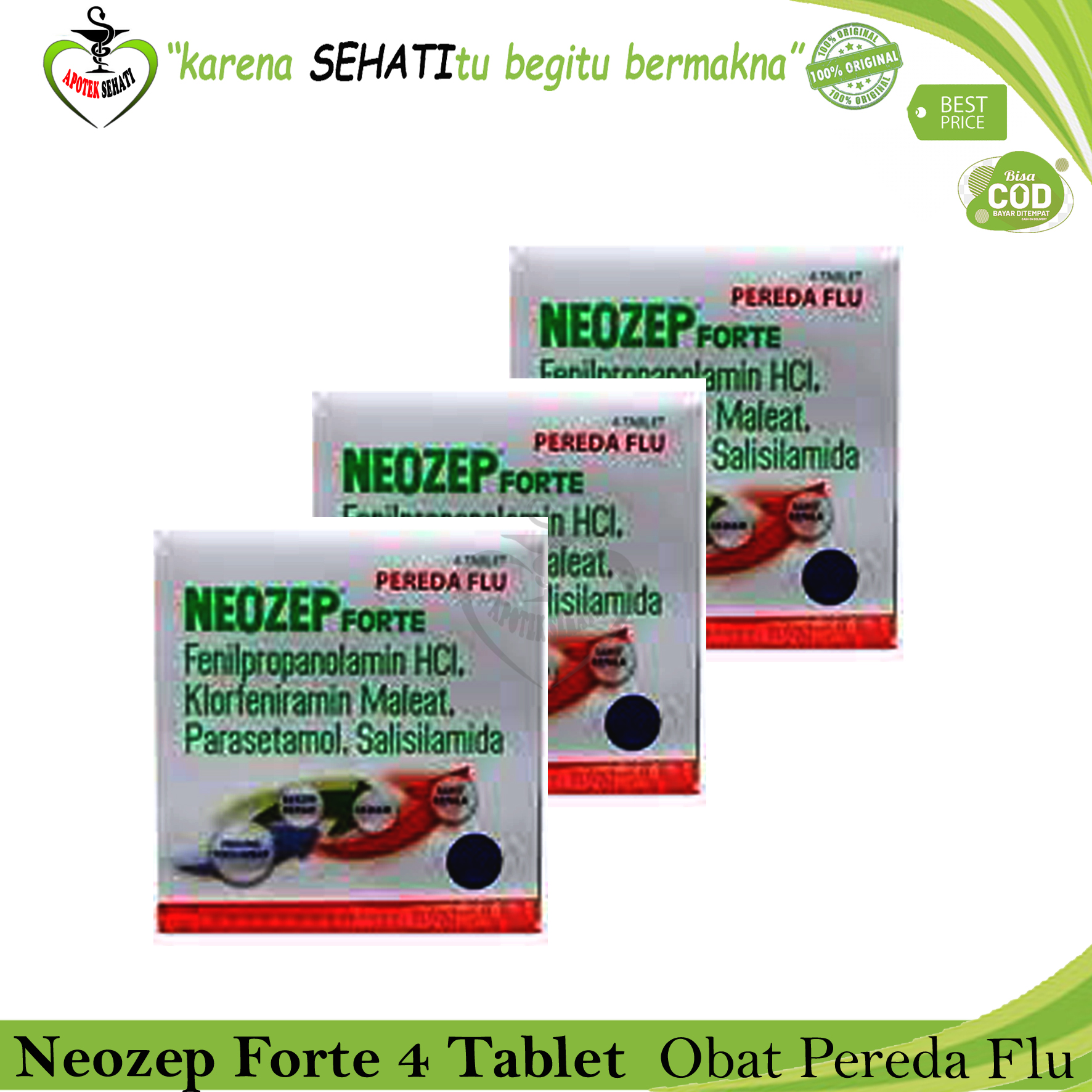 Neozep Forte Obat Pereda Flu, Hidung Tersumbat, Demam dan Meriang ...