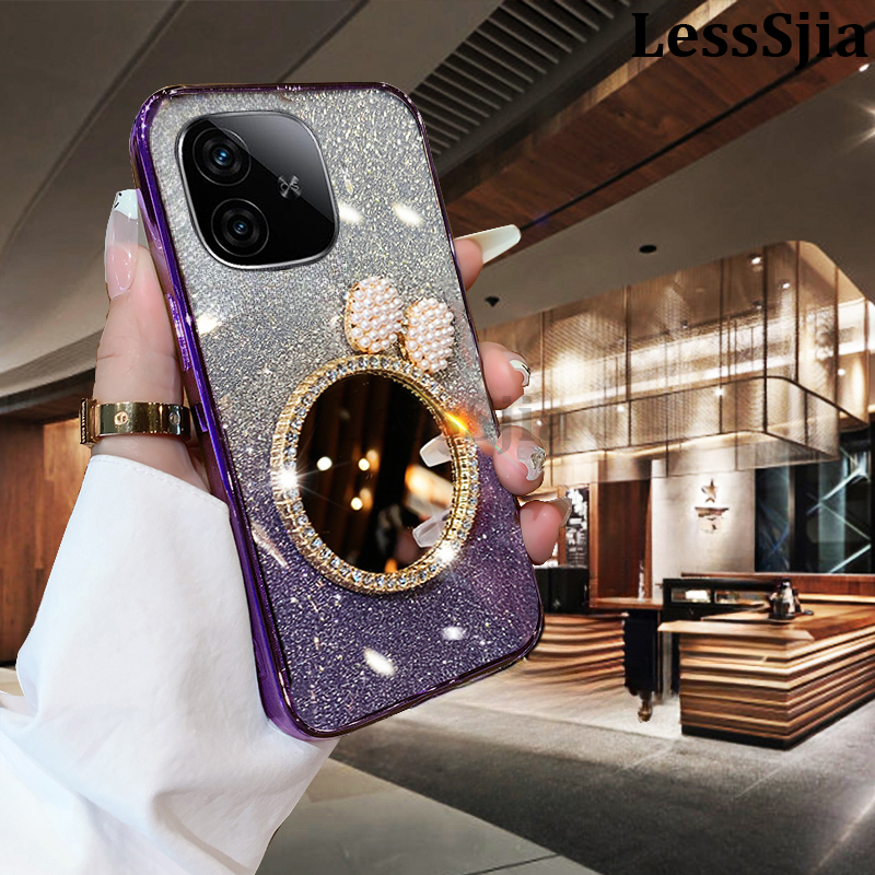 Phone cover Vivo iqoo Z9 Turbo NEO 10R Back case with Bow Makeup Mirror ...