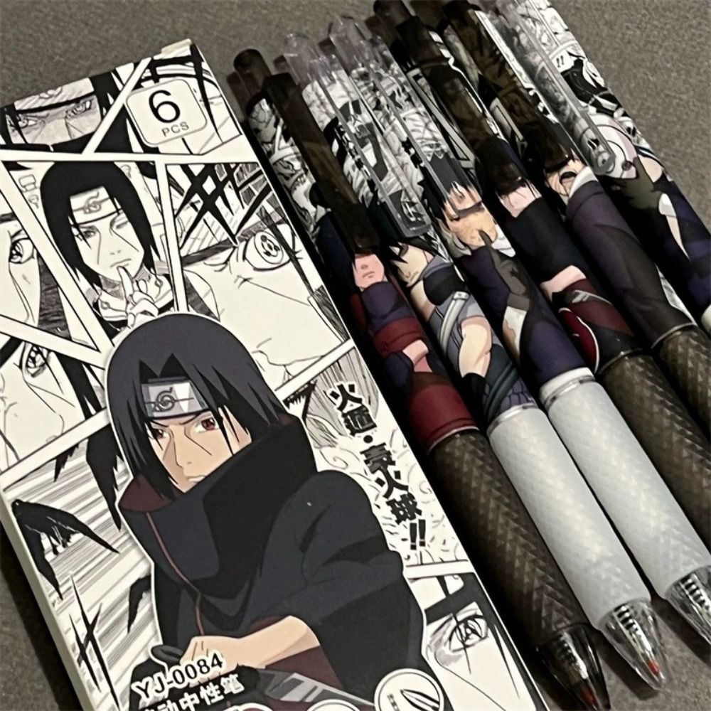 【Special Promotion】 6Pcs Portable 0.5mm Black Press Gel Pen Jujutsu ...