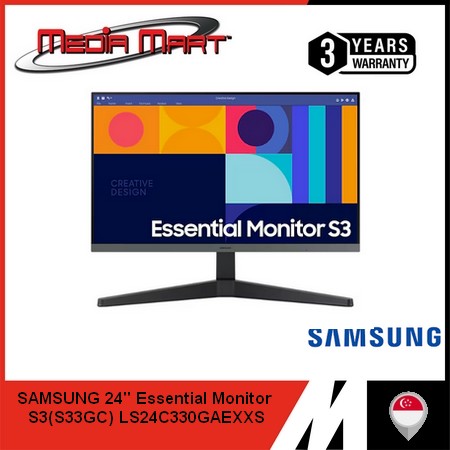 SAMSUNG 24" ESSENTIAL MONITOR S3(S33GC) | LS24C330GAEXXS/ IPS PANEL ...