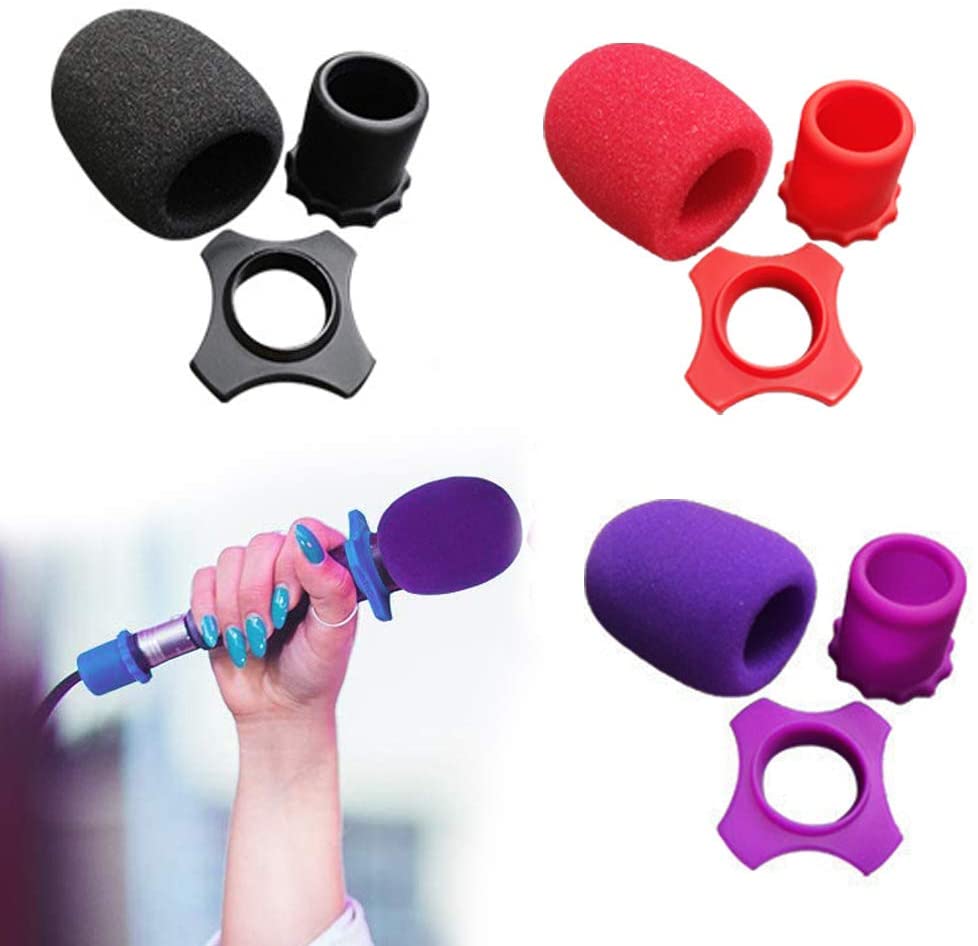 Handheld Microphone Windscreen Foam Cover and Anti-Roll Device High ...
