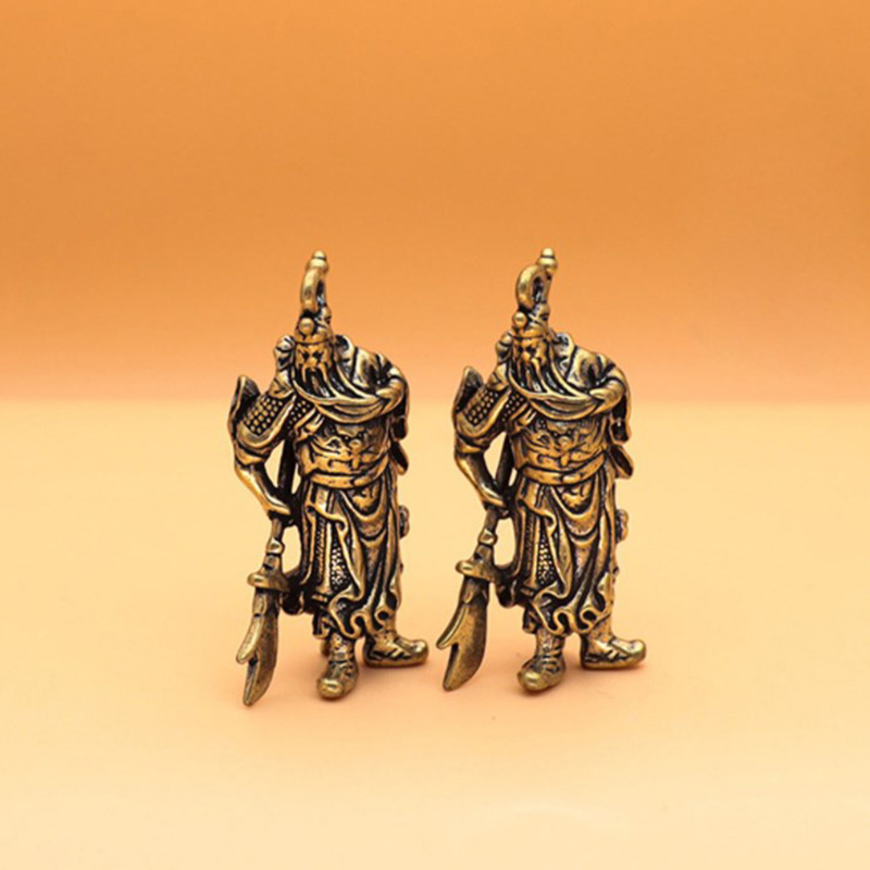 Solid Pure Copper Guan Gong Knife Sword Car Keychain Pendants Luggage ...