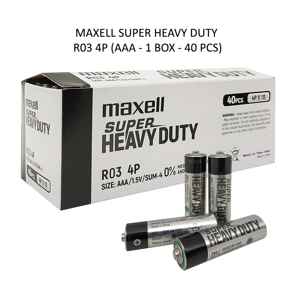 Maxell Super Heavy Duty AA & AAA Battery(1Box - 40Pcs) & Maxell ...