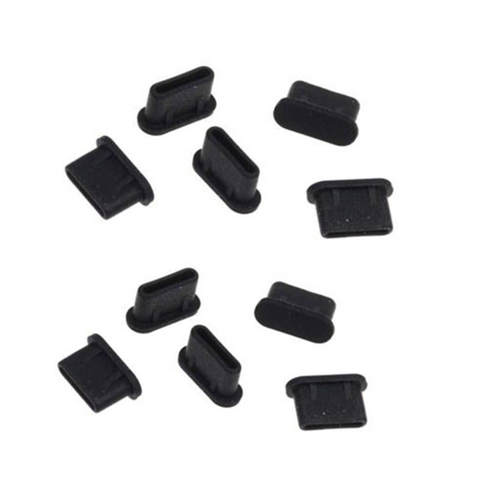 Black Silicone Cover Wire Protection Cap Type-C Dust Plug USB Charging ...