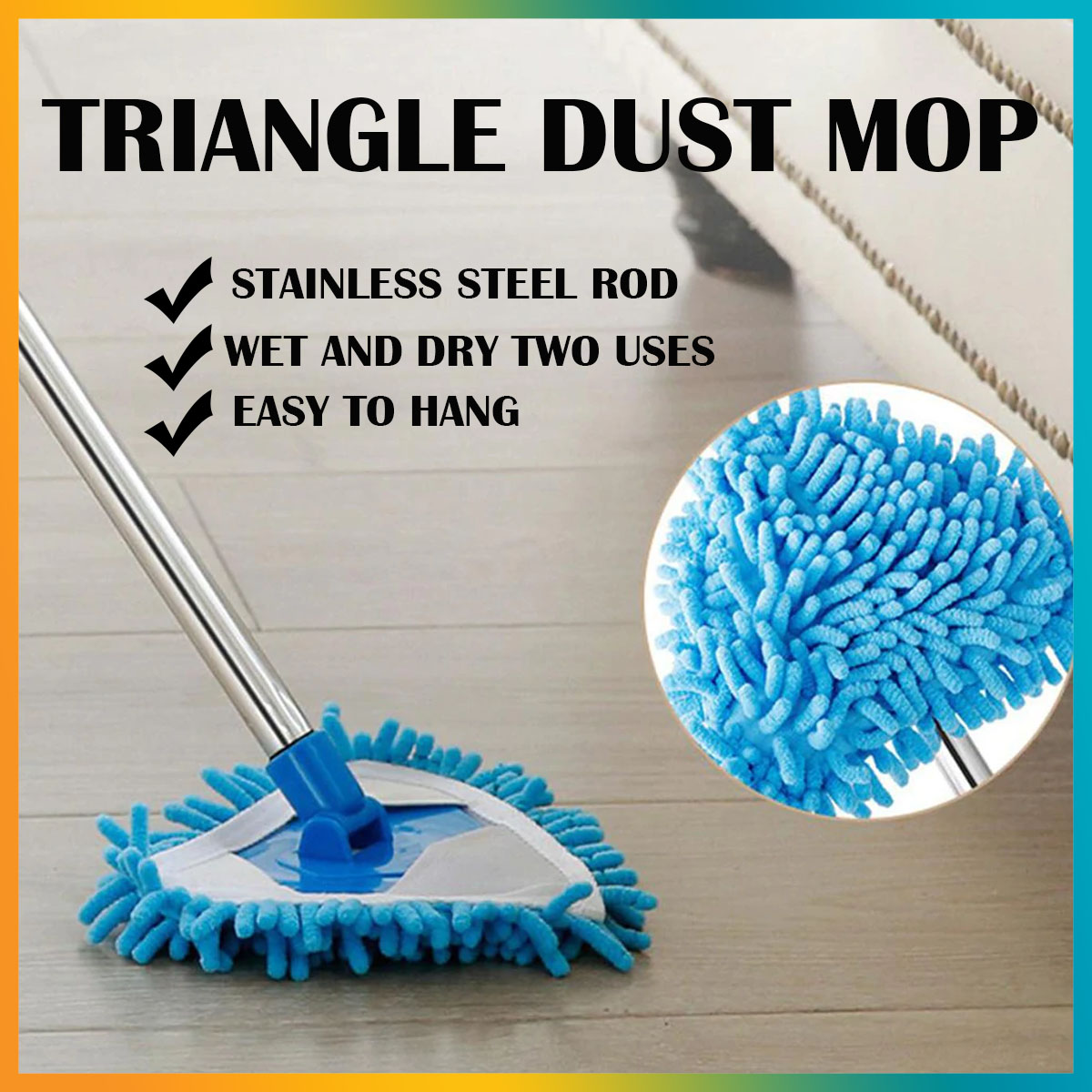 Rak Mop 180 Degree Rotatable Adjustable Triangle Cleaning Mop ...