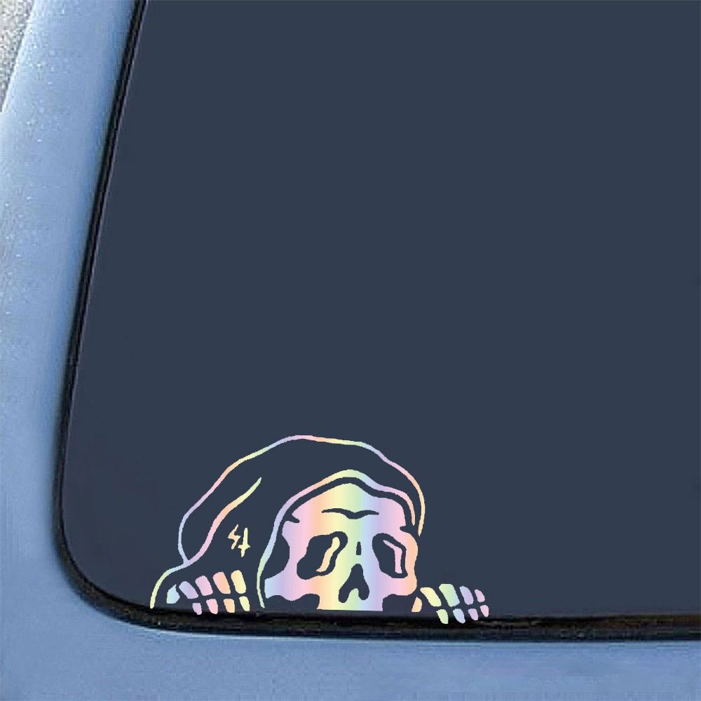 Vinyl Decals Halloween Peep Skeleton Car Sticker Peep Skeleton Lurking ...