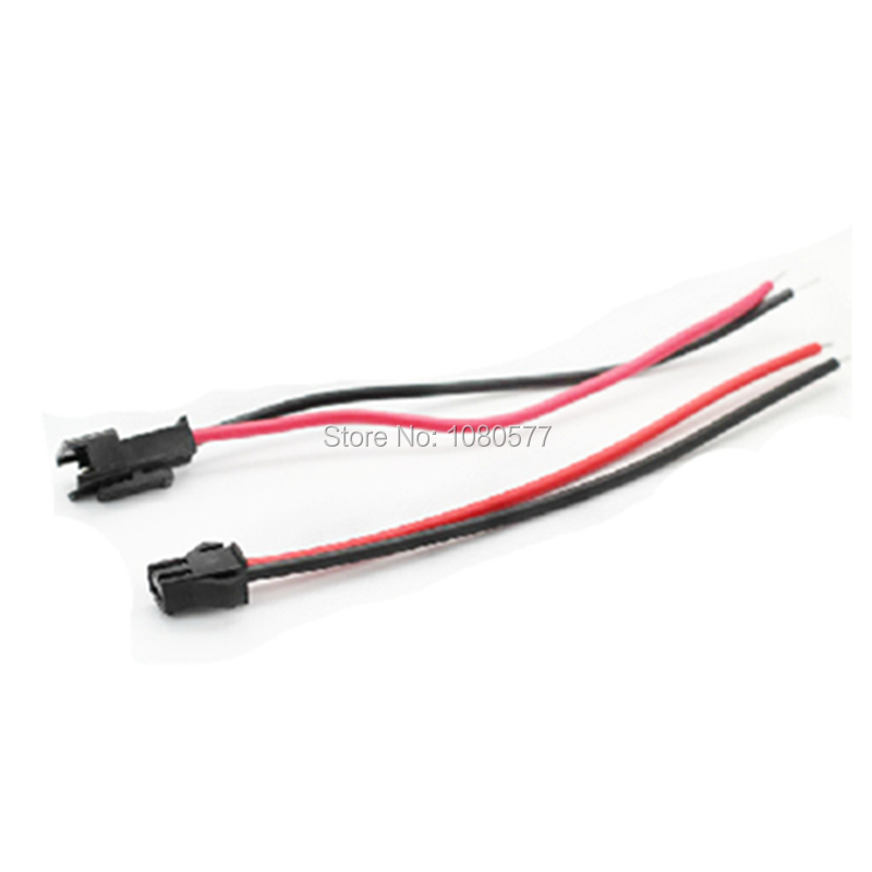 10 Pairs/lot 10cm 2pin Sm 2p Led Cable Connector Male Female Adapter El ...