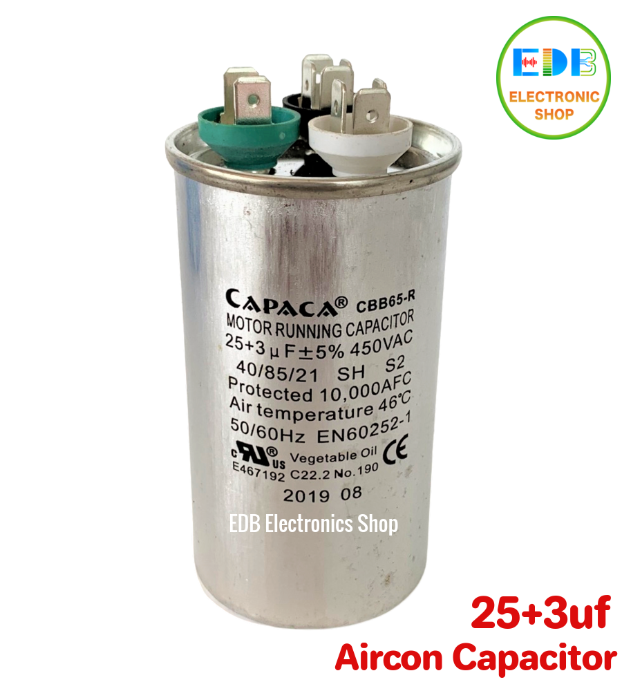 25+3 450VAC Dual Capacitor Aircon Capacitor 25+3 Motor Running ...