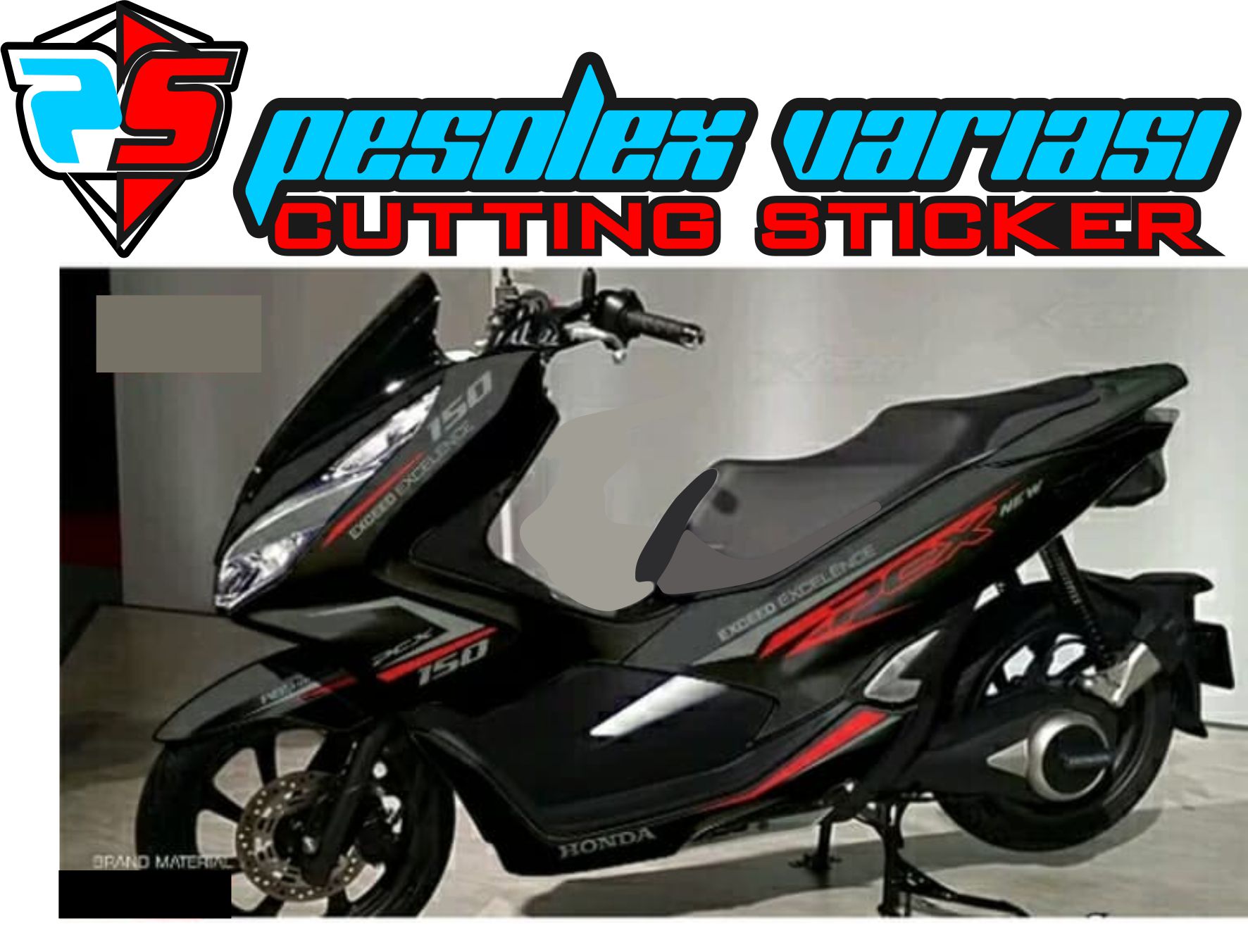 Cutting Honda PCX Hitam striping merah | Lazada Indonesia