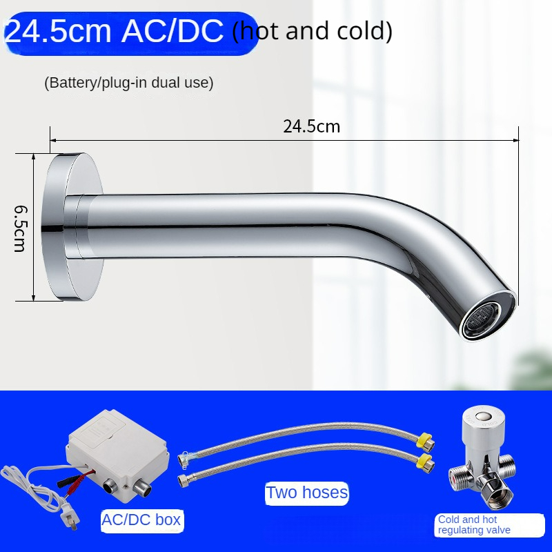 Wall Mounted Sensor Faucet Fully Automatic Black Faucet Public ...