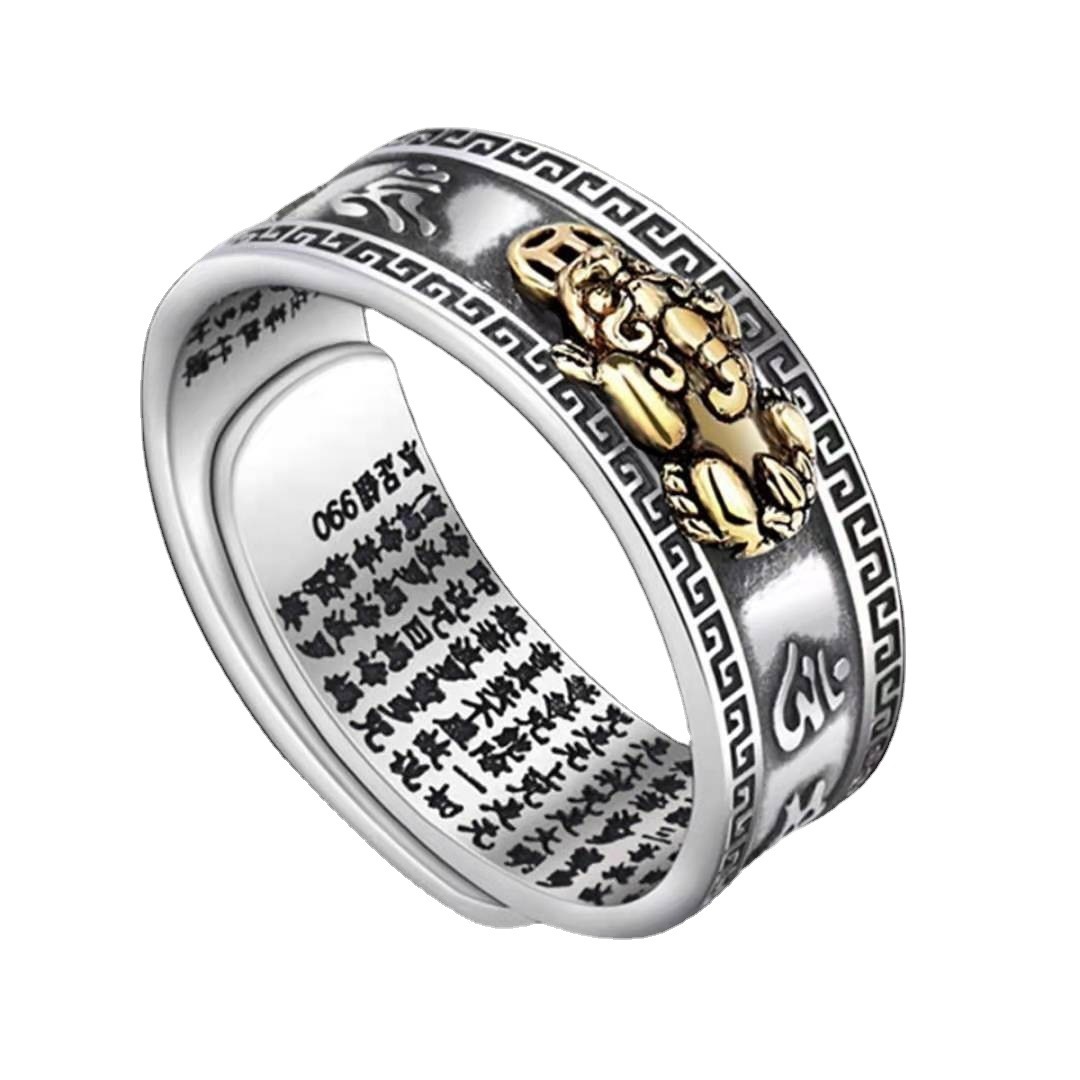 【New arrival】Creative Retro Eight Guardian Thai Silver Stacked Pi Xiu ...