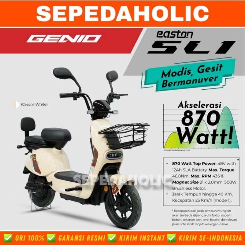 Sepeda Listrik GENIO EASTON SL1 BY UNITED Electric E Bike | Lazada ...