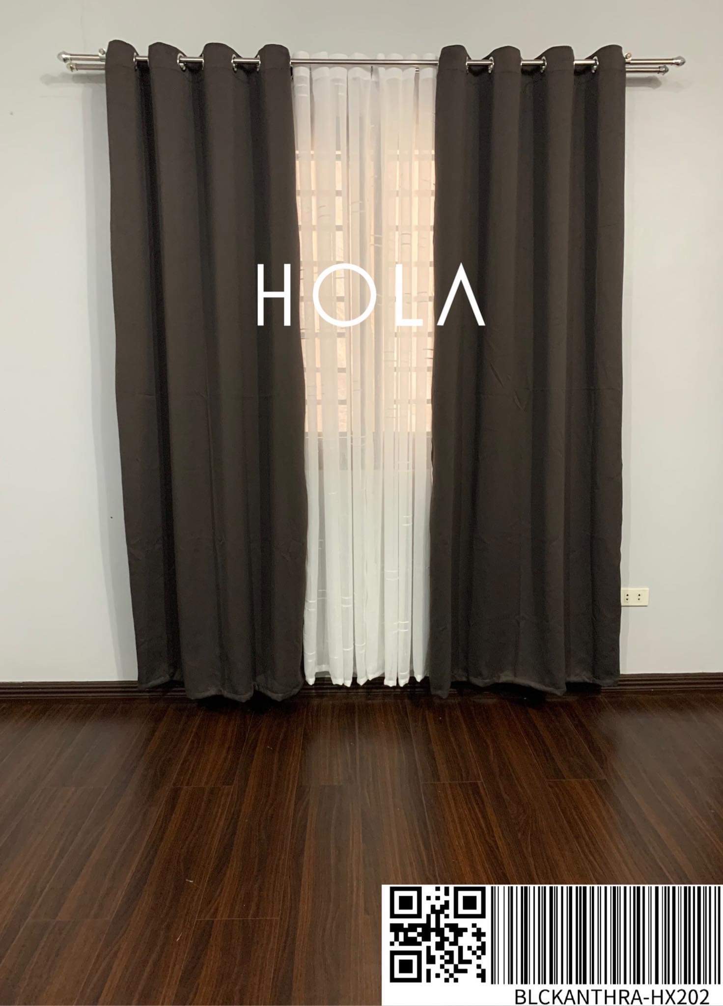 HOLA Soft Blackout Curtain | Sheer - 3IN1 | 4IN1 SET - Gray Shade ...