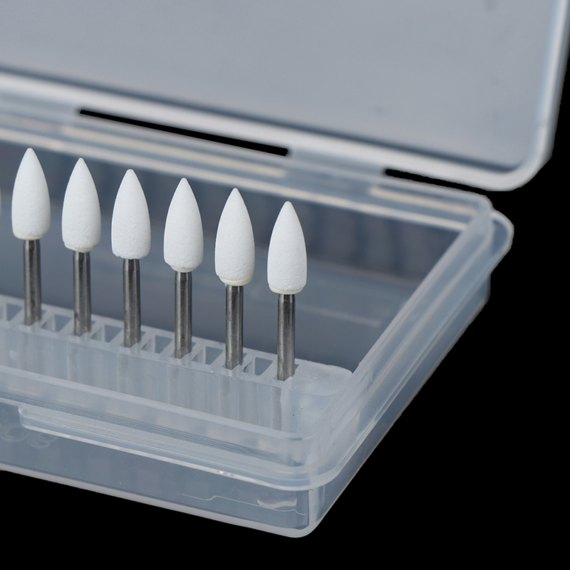 Dental White Polishing Stones Flame Cone shape burs Arkansas Stone 12pc ...