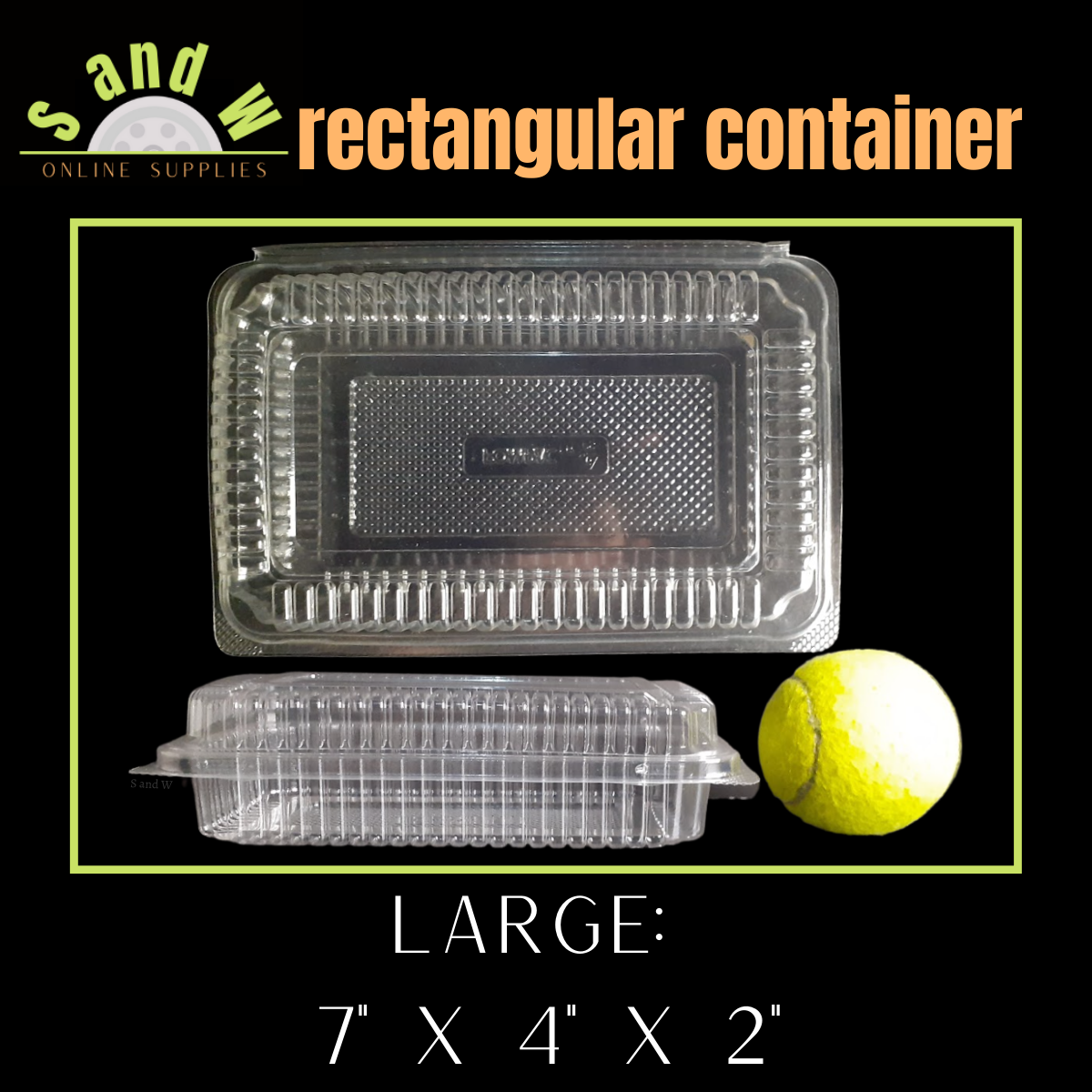 Clear Containers, Rectangle, Square, Sandwich, Take-out Container, 25 ...
