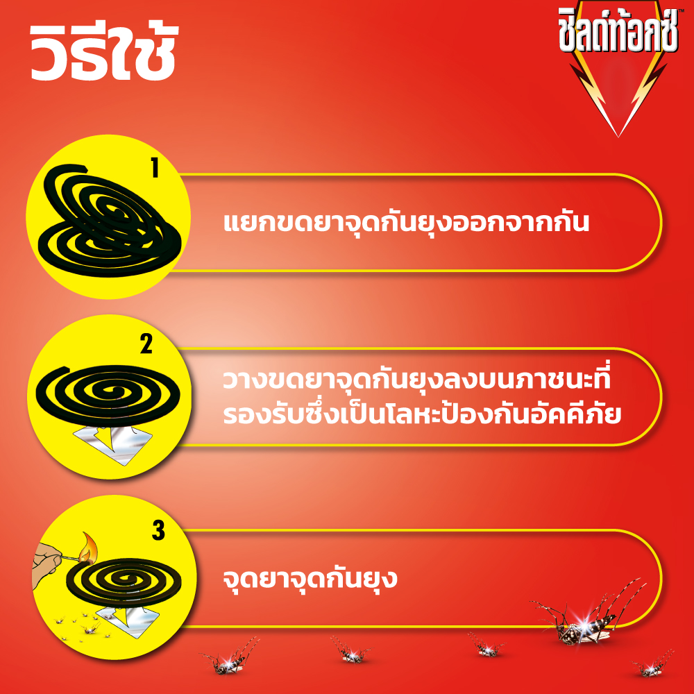 Shieldtox Coil 60 กล่อง ชิลด์ท้อกซ์ ยาจุด กันยุง cockroach killer สูตร ...