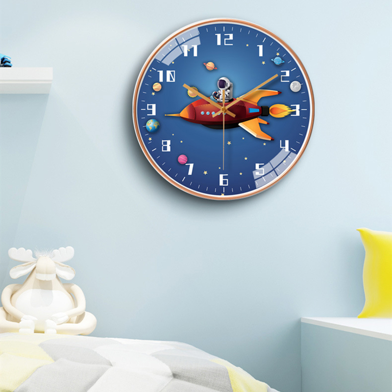 【EpicureanEdge】Round Wall Clock Kids Operated 20cm/8in Space Travel ...