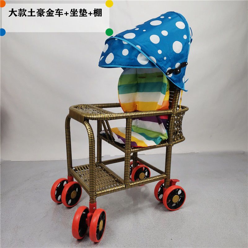 Baby and Infant Bamboo Rattan Lightweight Children's Stroller Rattan ...