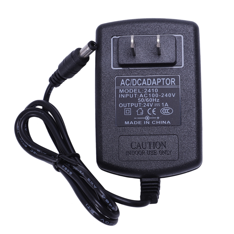 US Plug 100-240VAC to 5.5x2.5mm 24VDC 1A Power Supply Adapter Cable ...