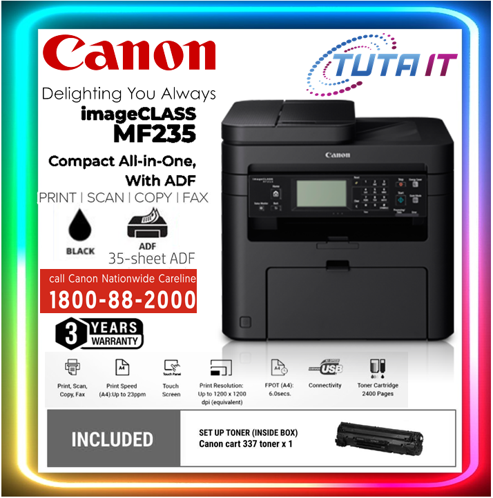 Canon imageClass MF235 Compact All-in-One Monochrome Laser Printer with ...