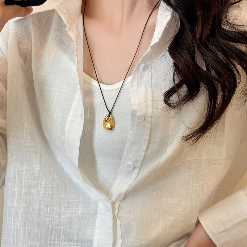 Versatile Simple Metal Beans Pendants Necklace For Women Girls ...