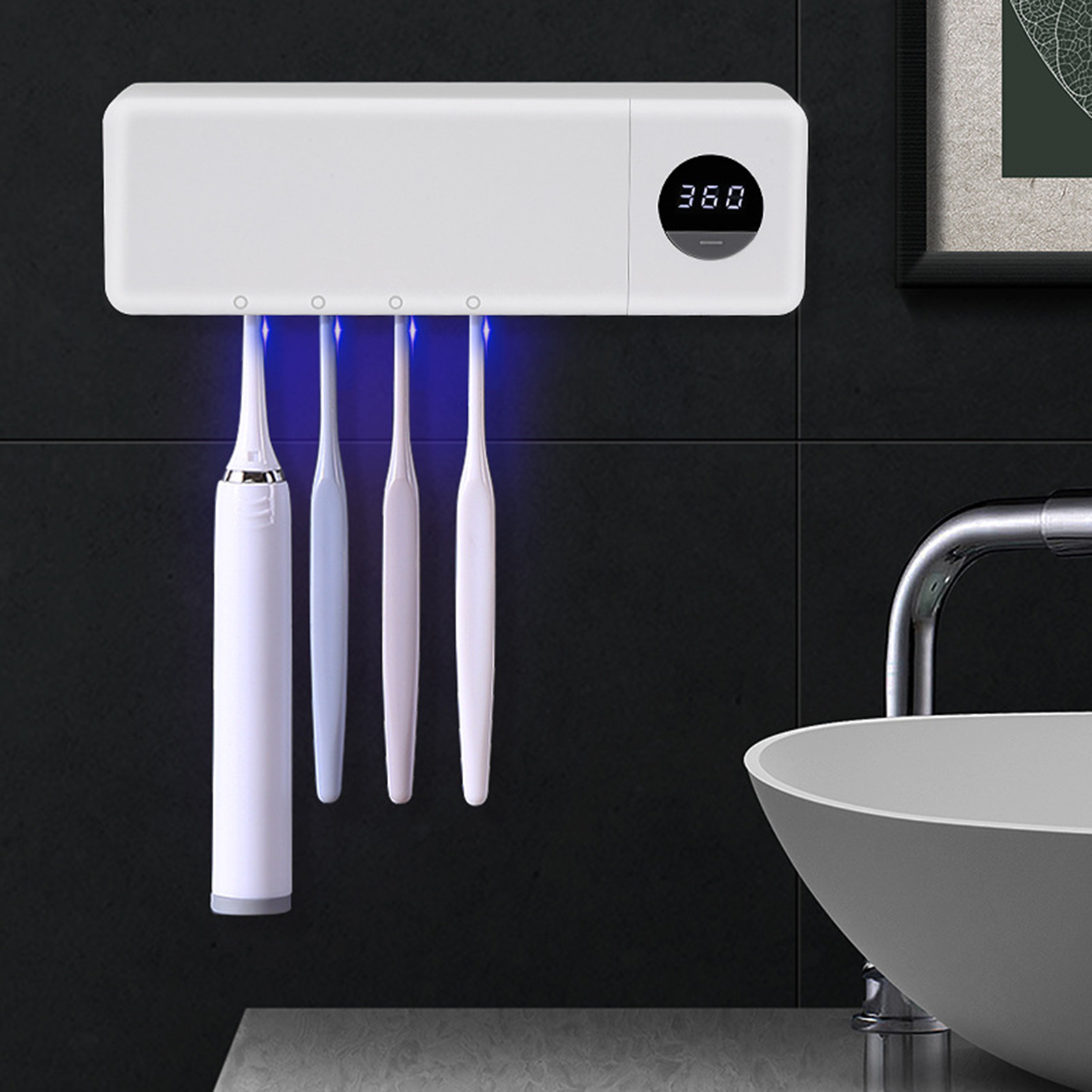 Wall Mounted Toothbrush Holde Uv Light Toothbrush Sanitizer Uv ...