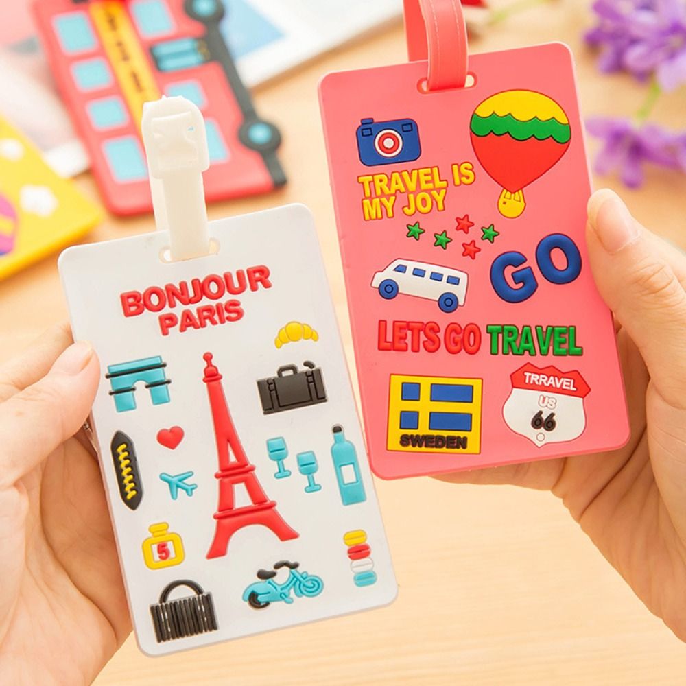 Cute Cartoon Style Cartoon Luggage Tag PVC Soft Luggage Tag Belt Travel ...