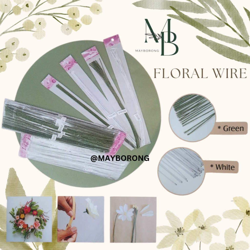 Dawai Bunga Dawai Hijau Putih Floral Wire | Lazada