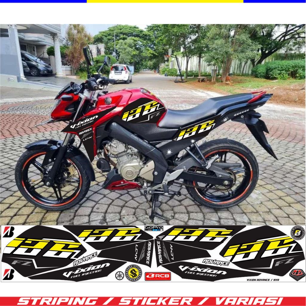 STICKER / STRIPING MOTOR YAMAHA VIXION ADVANCE VARIASI TERBARU 2024 SIMPLE NVA STICKER LIST ...