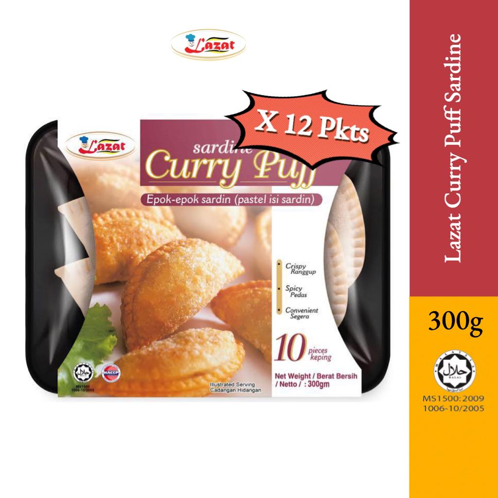 Lazat Curry Puff Sardine Frozen 10's - 12 Packs x 300g | Lazada