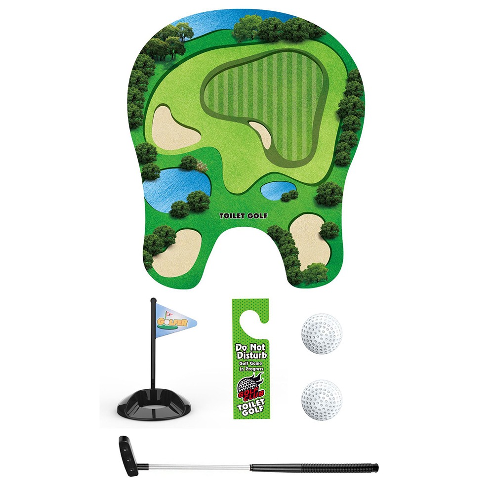 Indoor Leisure Game Mini Toilet Golf Game Creative Green Felt Golf ...