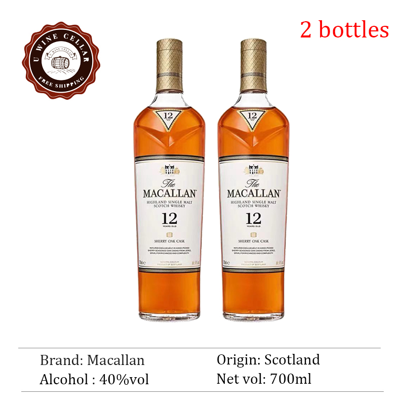 Macallan 12 Year Old Sherry Oak Single Malt Scotch Whisky 700ml ALC 40% ...